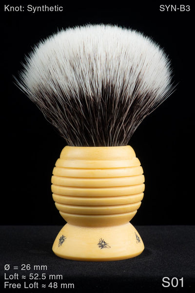Synthetic Beehive 26 mm Satin Antique Ivory – Dark Holler Design Works, LLC